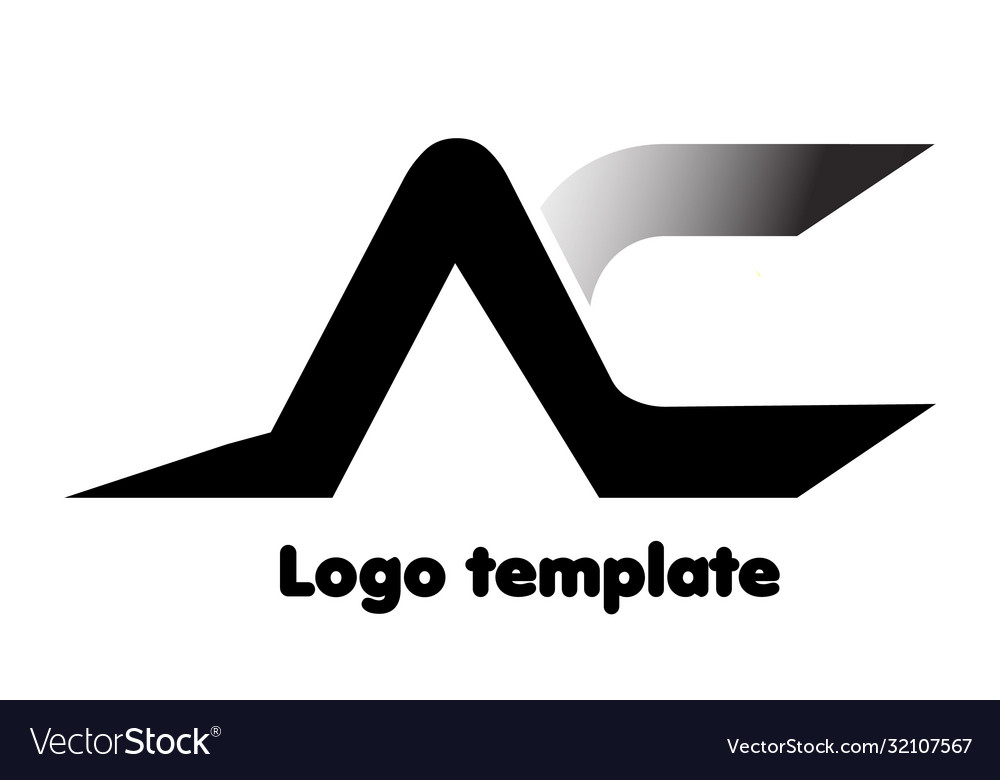 Ac cut initial logo Royalty Free Vector Image - VectorStock