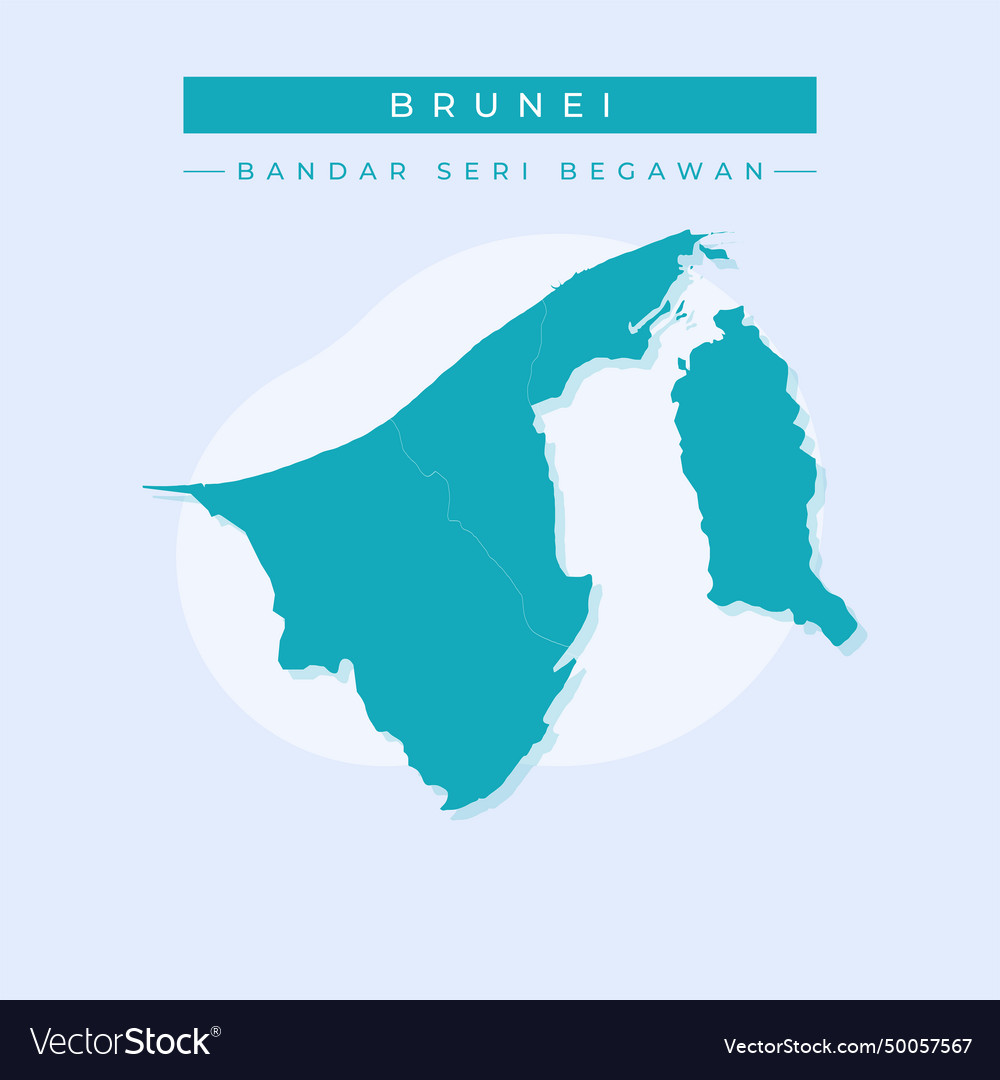 Brunei map Royalty Free Vector Image - VectorStock