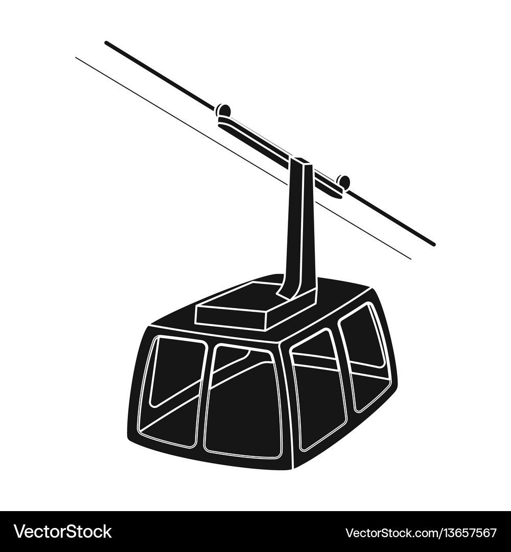 Cable car funicular for climbing in the mountains Vector Image