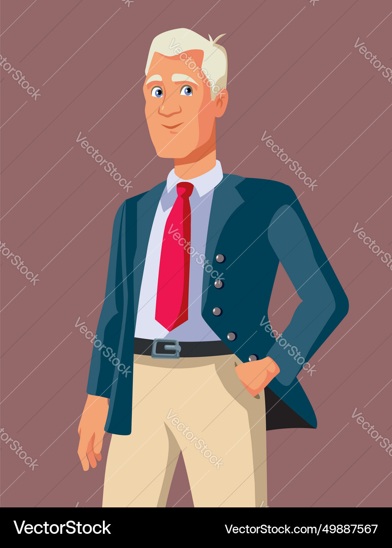 Classy elegant businessman character Royalty Free Vector