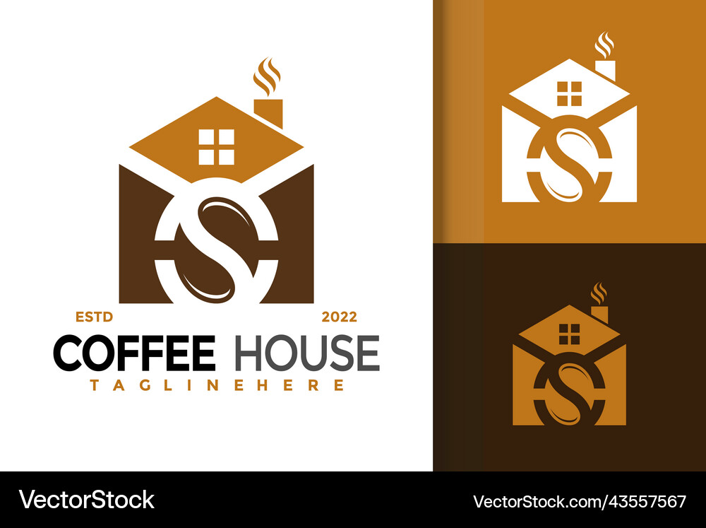 Coffee house logo design brand identity logos Vector Image