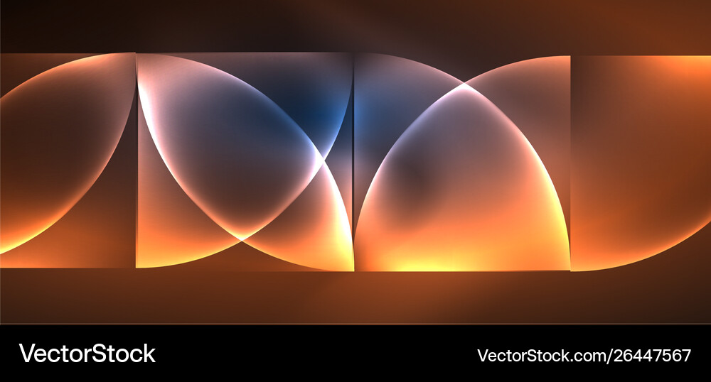 Colorful blue neon shape round triangle in modern Vector Image