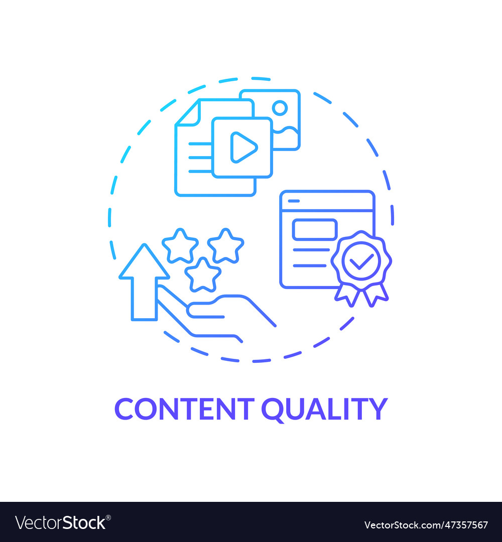 Content quality blue gradient concept icon Vector Image