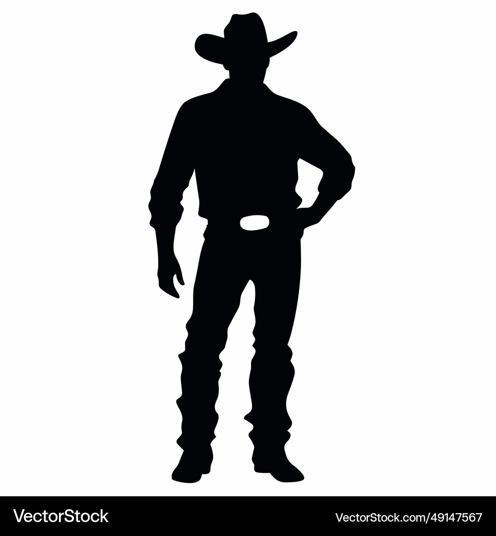 Cowboy black icon on white background cowboy Vector Image