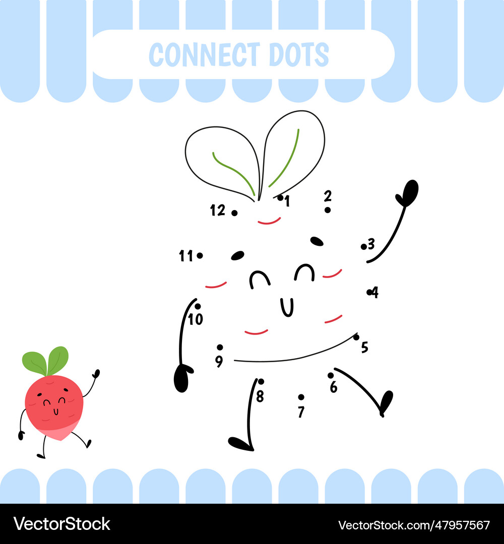 Dot to educational game for preschool kids Vector Image
