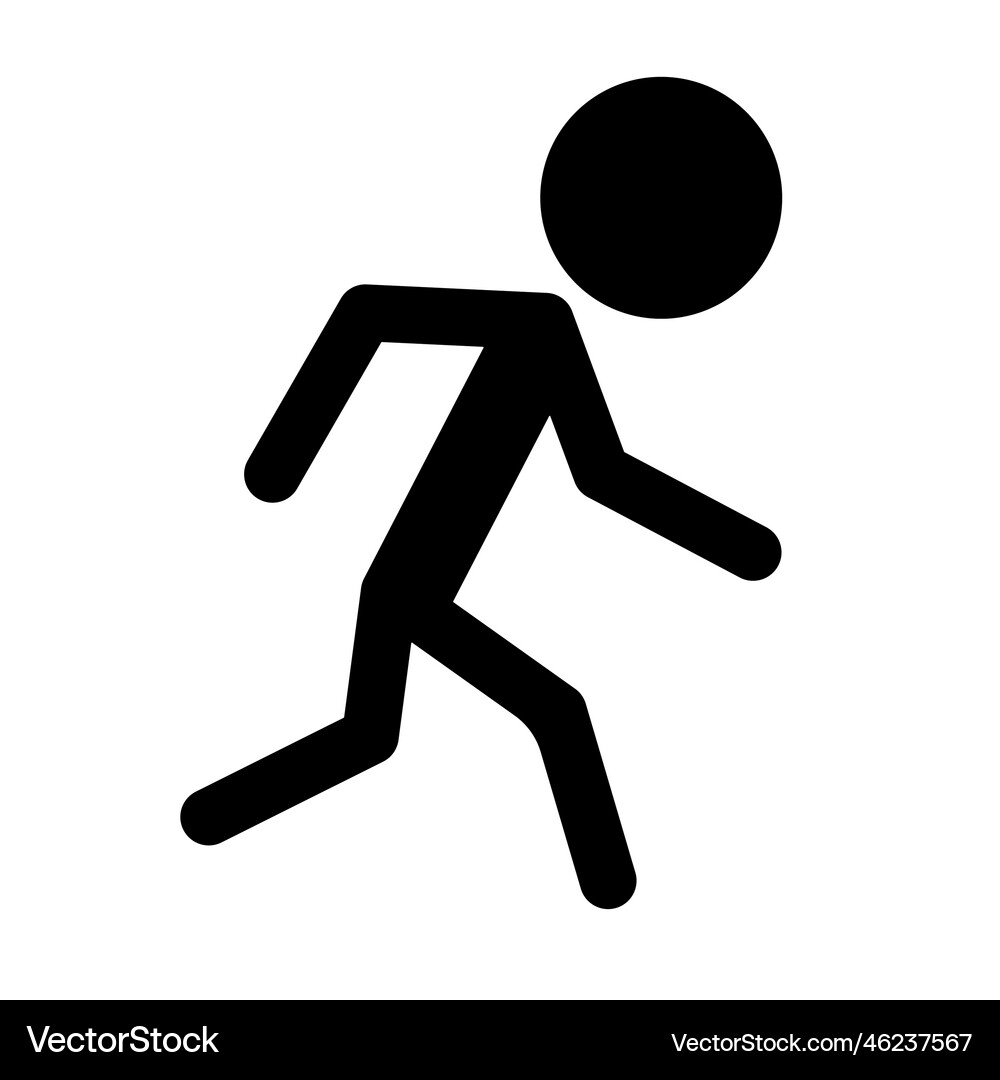 Moving person silhouette icon or motion Royalty Free Vector