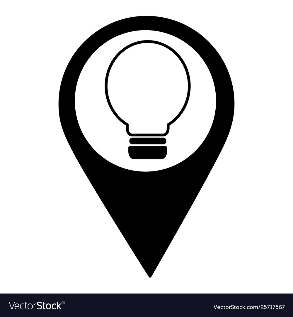 Navigation pointer light bulb Royalty Free Vector Image