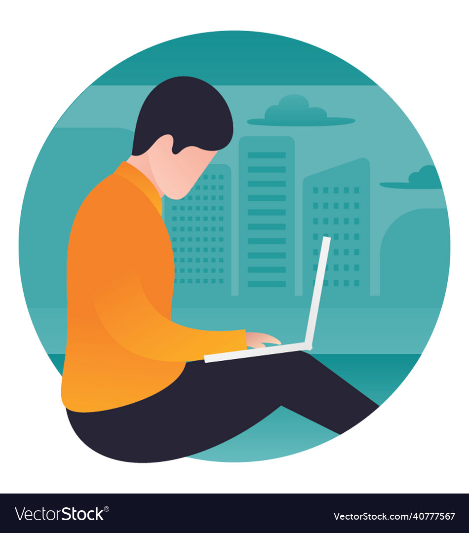 Online work Royalty Free Vector Image - VectorStock