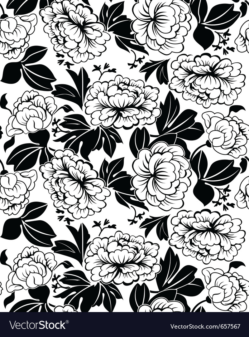Peonies pattern Royalty Free Vector Image - VectorStock