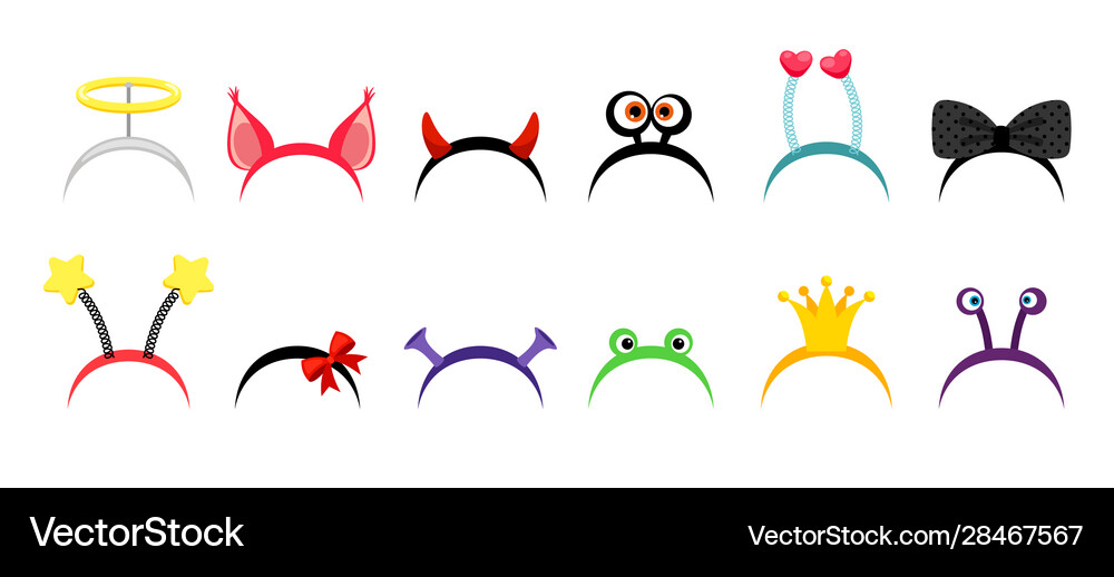 Photo booth hair hoops Royalty Free Vector Image
