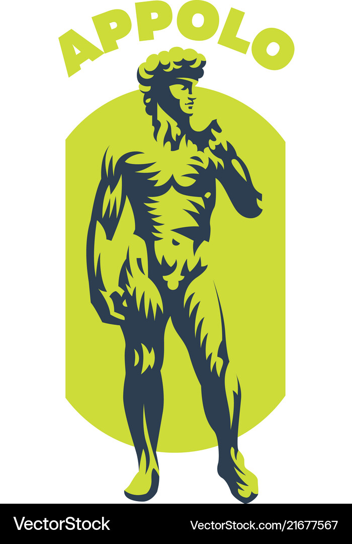 Statue of david or apollo Royalty Free Vector Image
