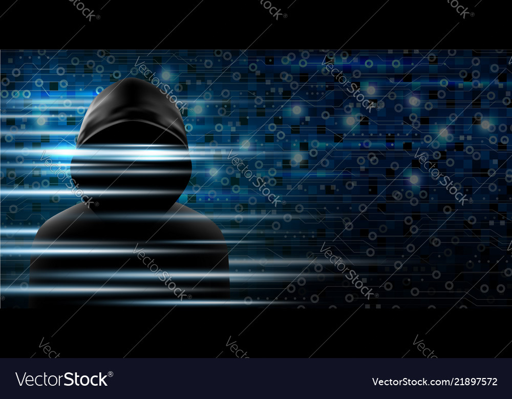 Cybersecurity concept of hacker and technology Vector Image