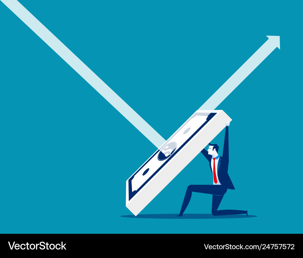 Economic bounce back concept business Royalty Free Vector