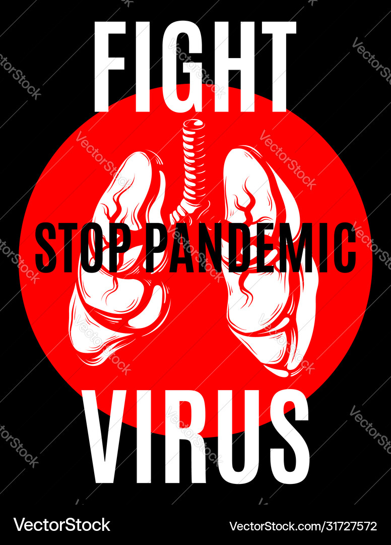 Fight virus stop pandemic hand drawn Royalty Free Vector