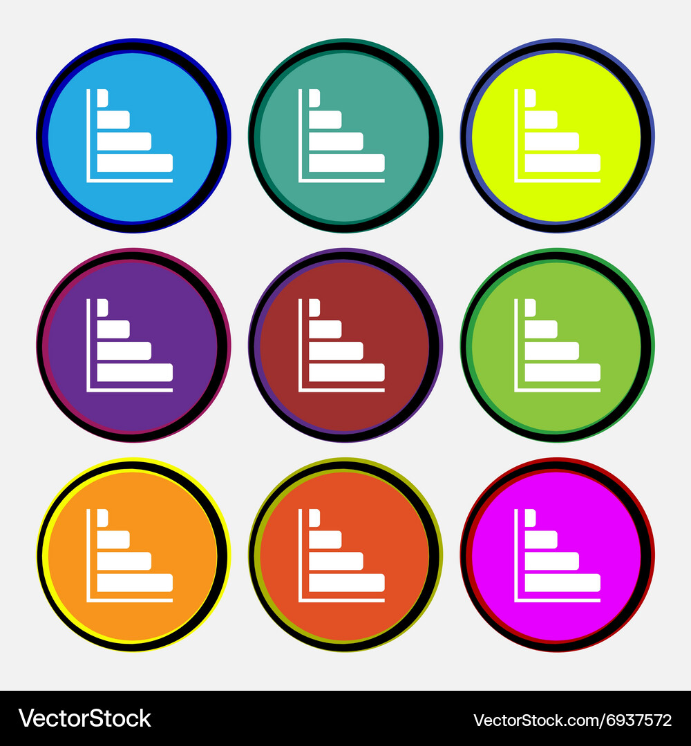 Infographic icon sign nine multi colored round Vector Image