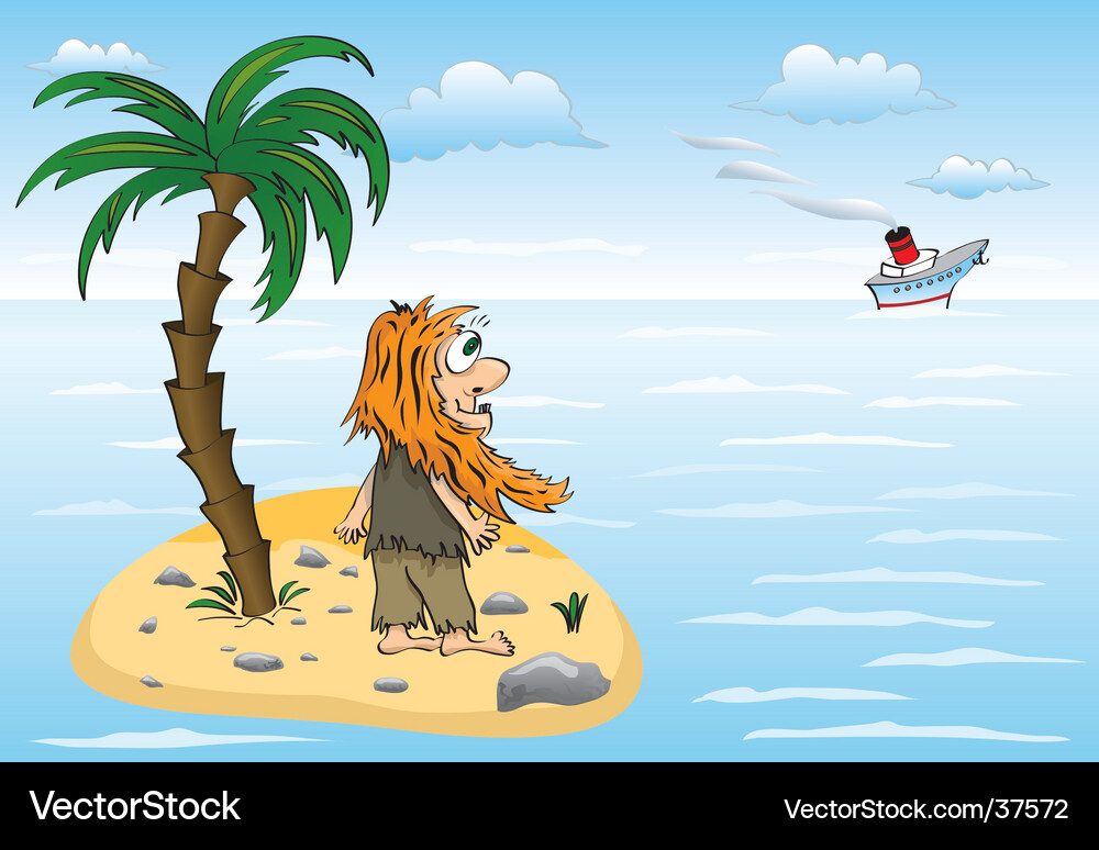 Inhabitant island Royalty Free Vector Image - VectorStock