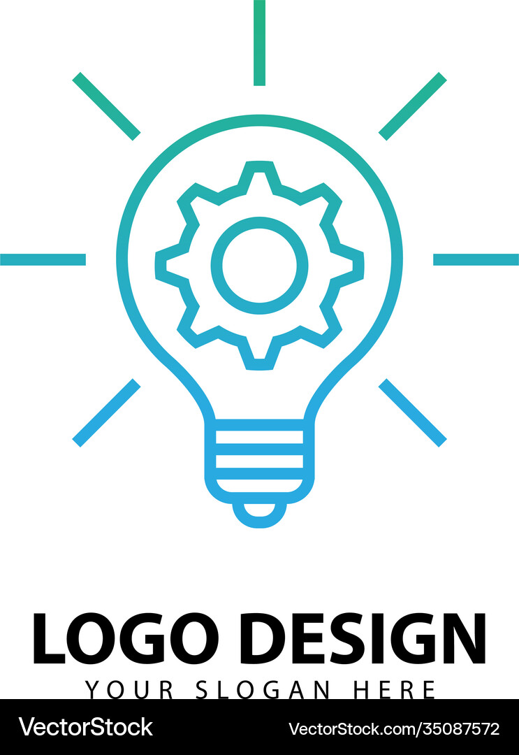 Light bulb line logo design energy concept idea Vector Image
