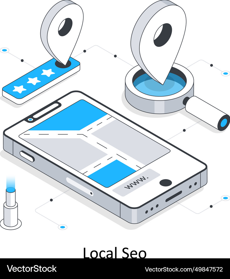 Local seo isometric stock eps file Royalty Free Vector Image