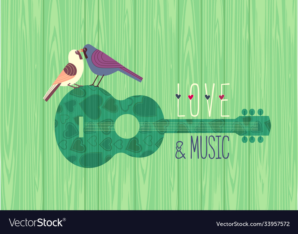Love music design flat color poster template Vector Image