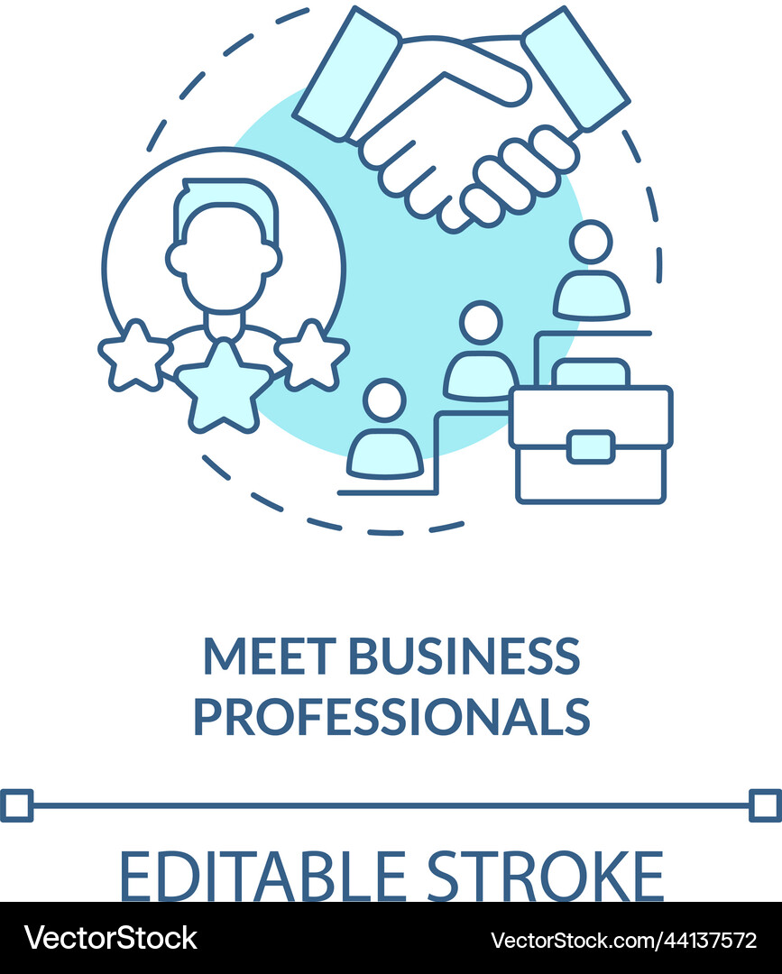 Meet business professionals blue concept icon Vector Image
