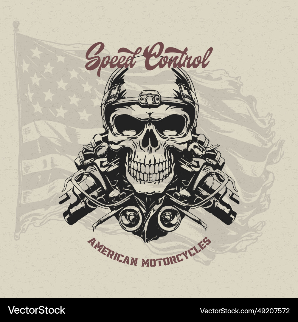 Motorcycle theme vintage t-shirt design Royalty Free Vector