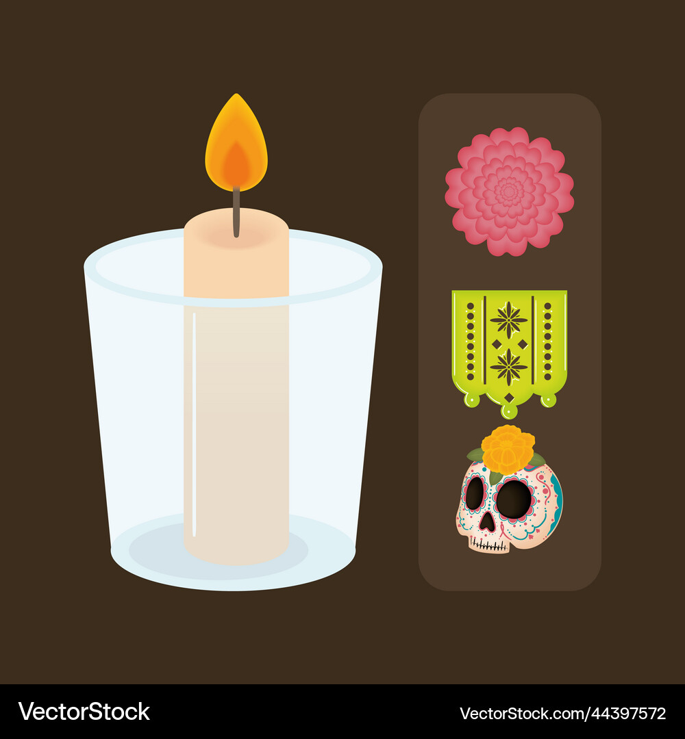 Set of day the dead Royalty Free Vector Image - VectorStock