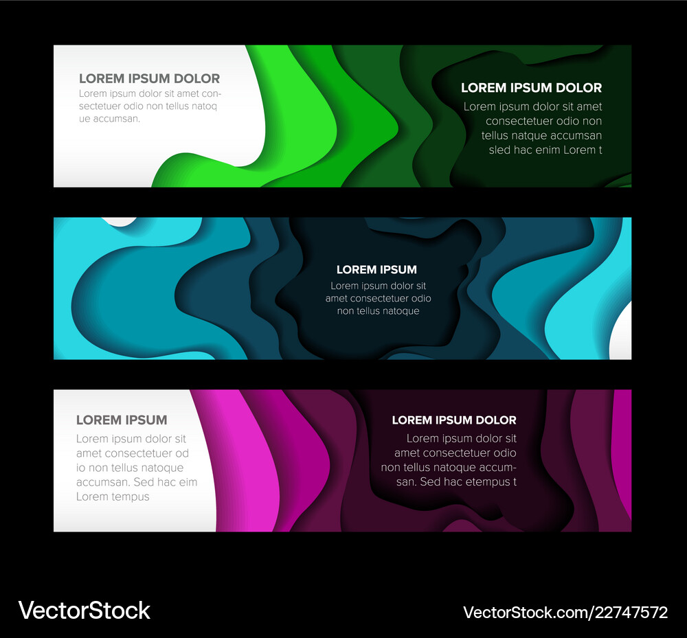 Set of horizontal banners templates Royalty Free Vector