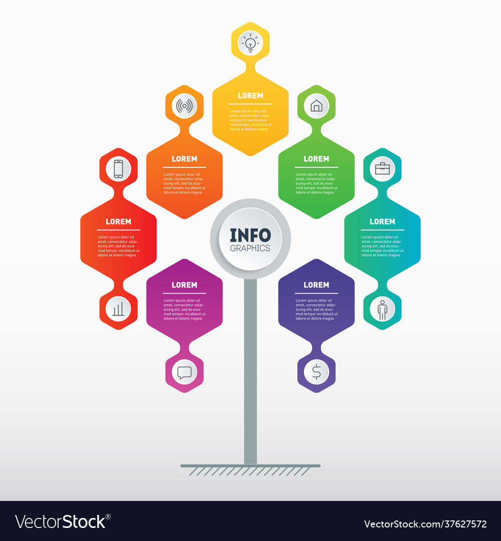 Template development tree or diagram info Vector Image