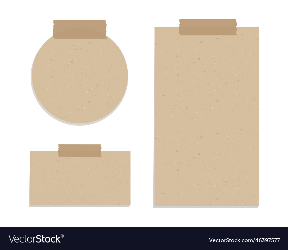 Aesthetic vintage brown paper note set recycled Vector Image Aesthetic vintage brown paper note set recycled Vector Image