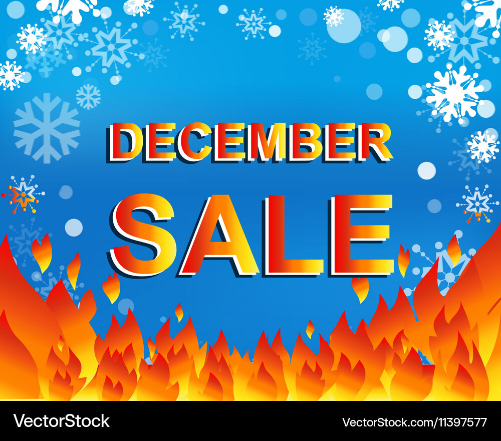 Big winter sale poster with decembe text Vector Image