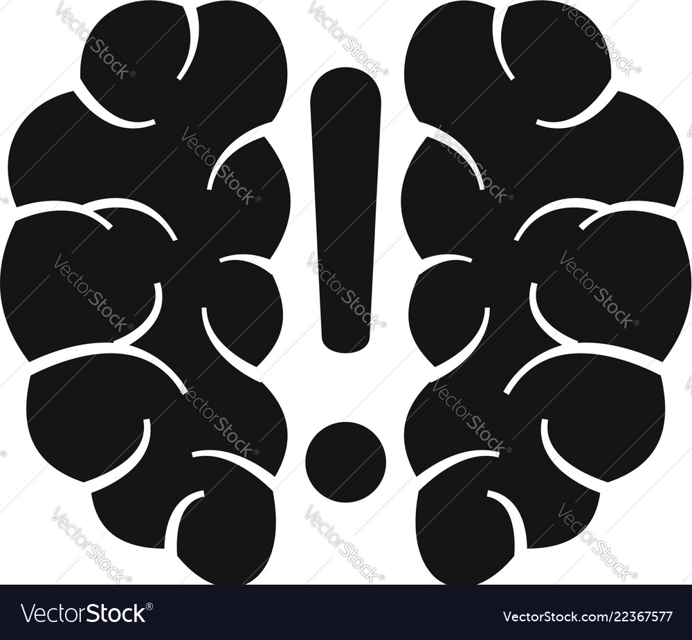 Brain solution icon simple style Royalty Free Vector Image