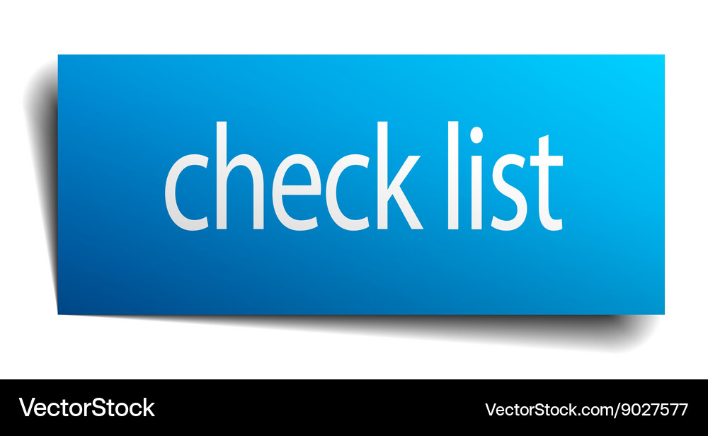 Check list blue paper sign on white background Vector Image