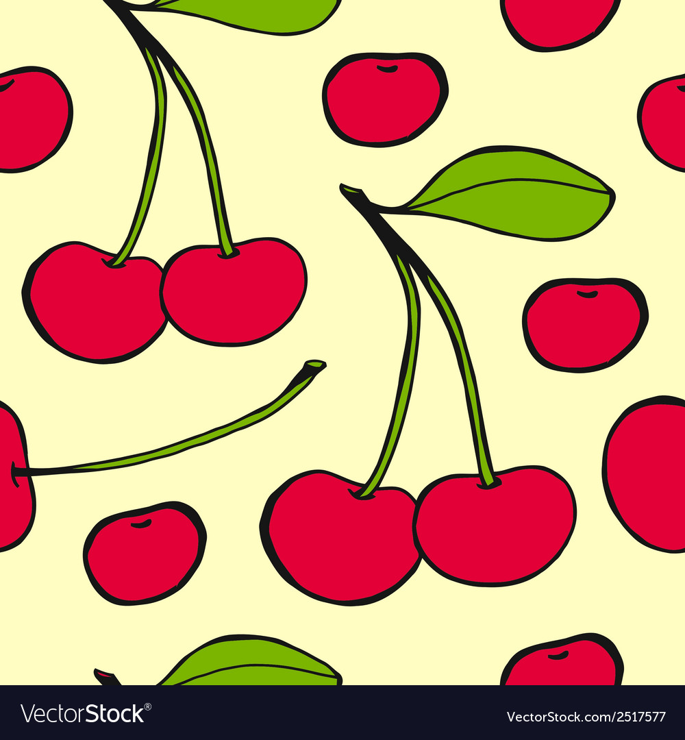 Cherries - seamless pattern Royalty Free Vector Image