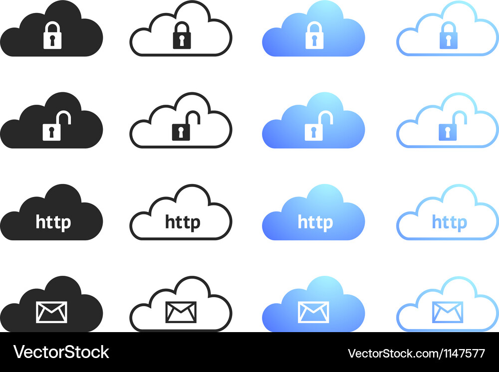Cloud computing icons - set 4 Royalty Free Vector Image