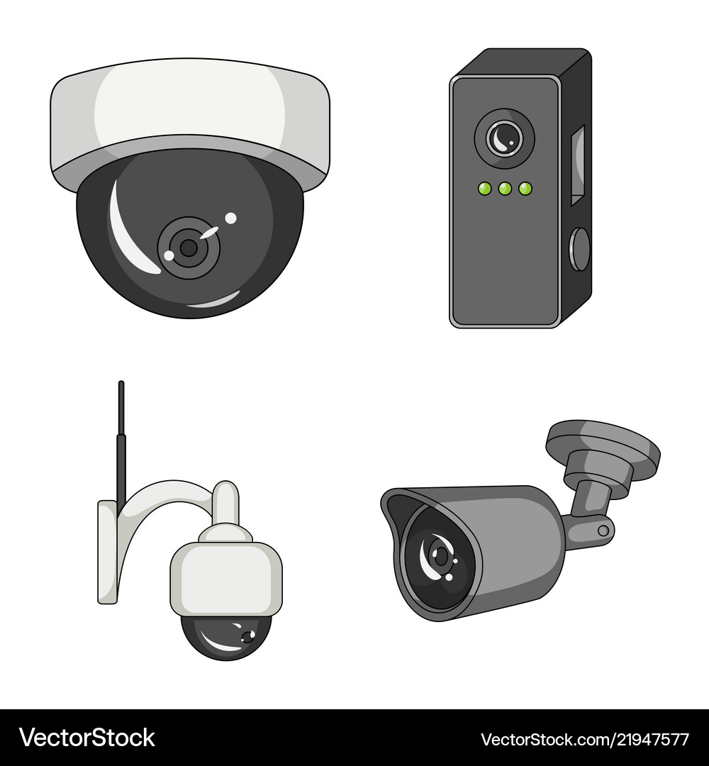 Design of cctv and camera logo set Royalty Free Vector Image