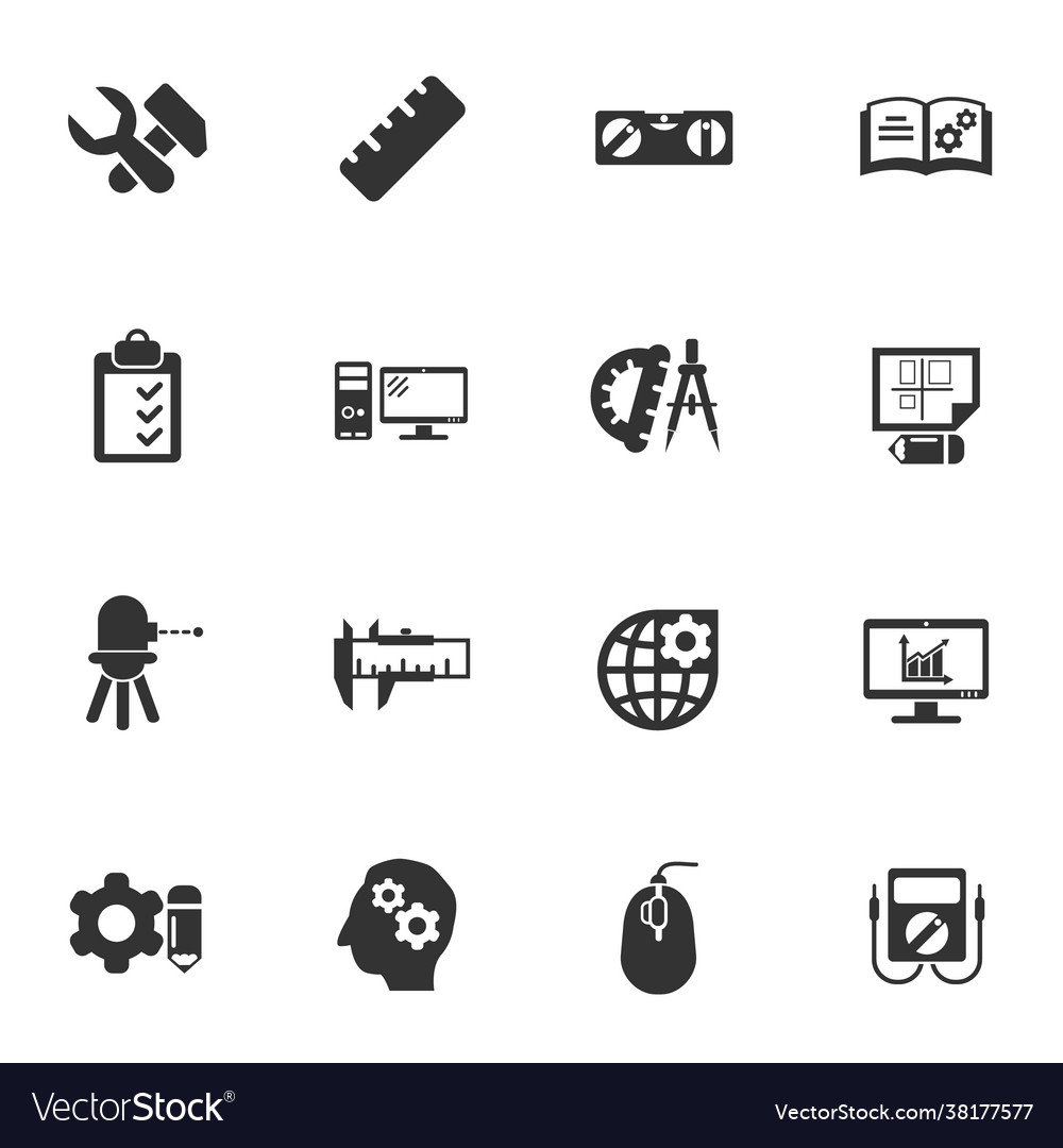Engineering icon set Royalty Free Vector Image