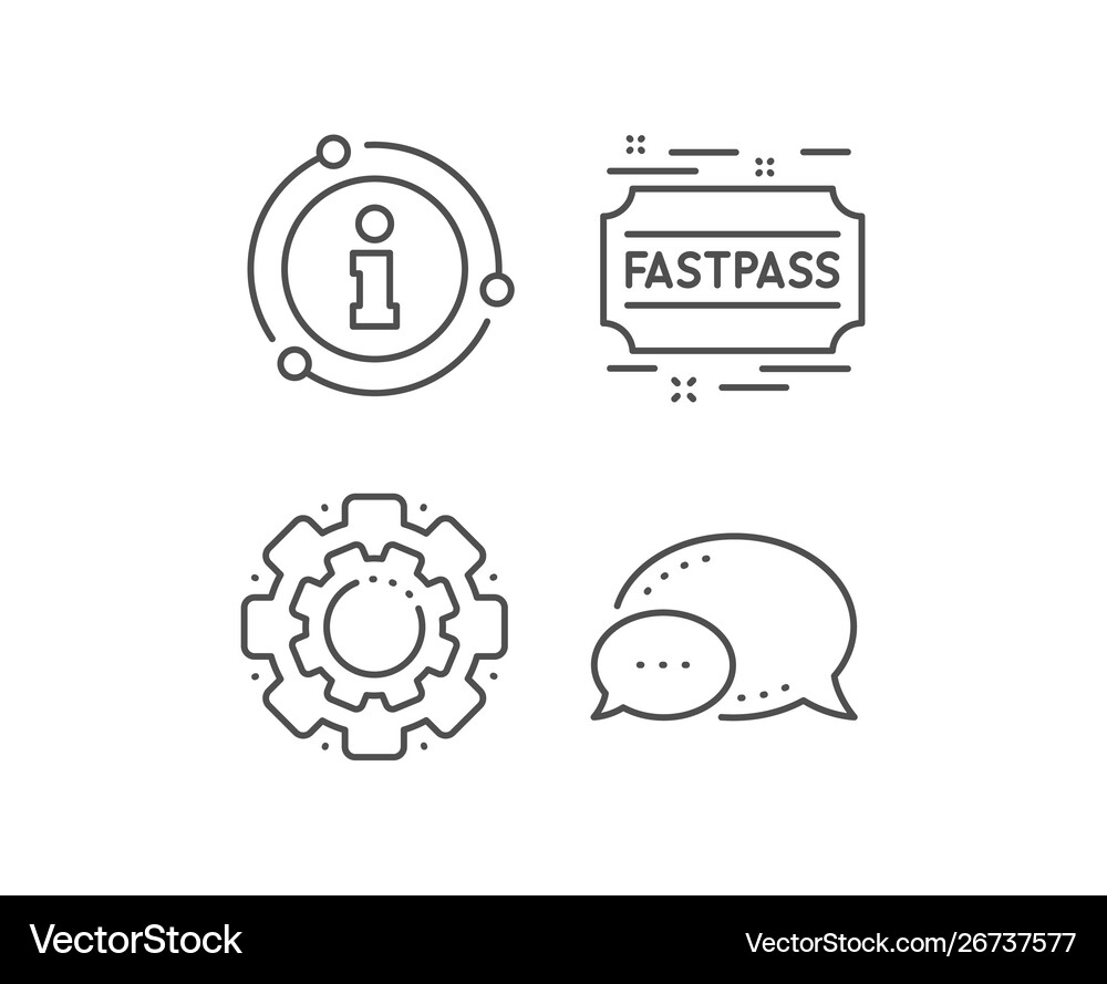 Fastpass line icon amusement park ticket sign Vector Image