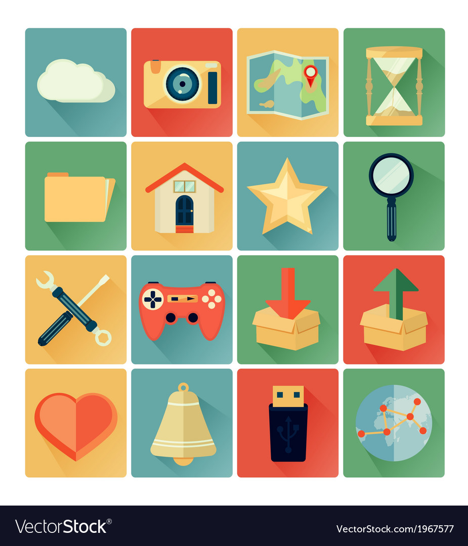 Flat icons web Royalty Free Vector Image - VectorStock