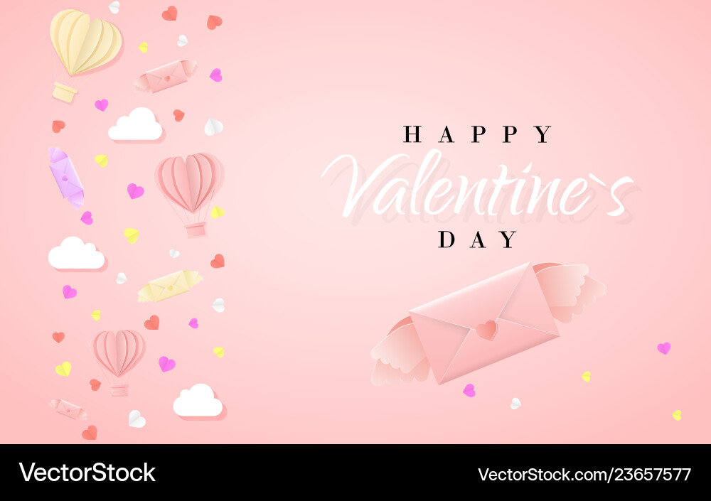Happy valentines day invitation card template Vector Image
