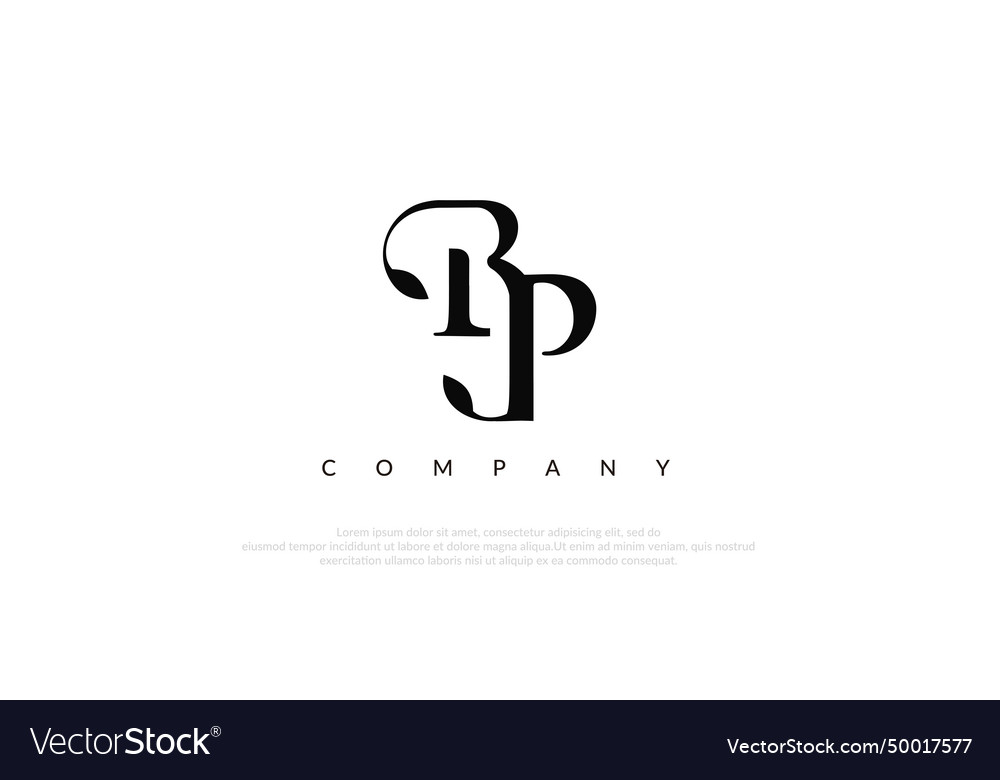 Initial bp logo design Royalty Free Vector Image