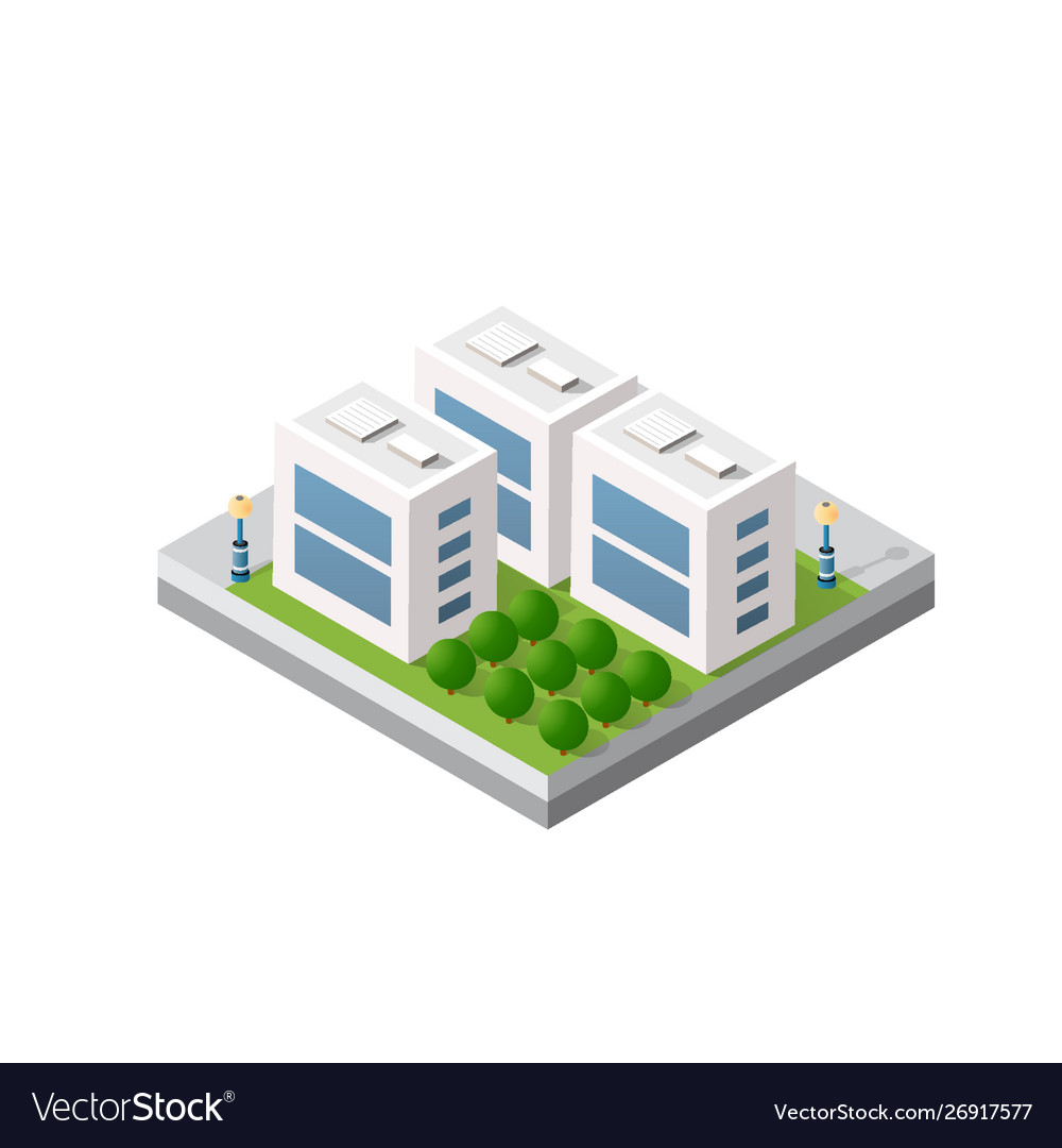 Isometric 3d module block Royalty Free Vector Image