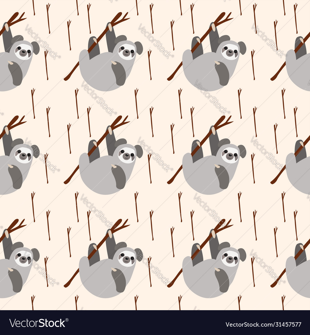 Koala pattern on white background Royalty Free Vector Image