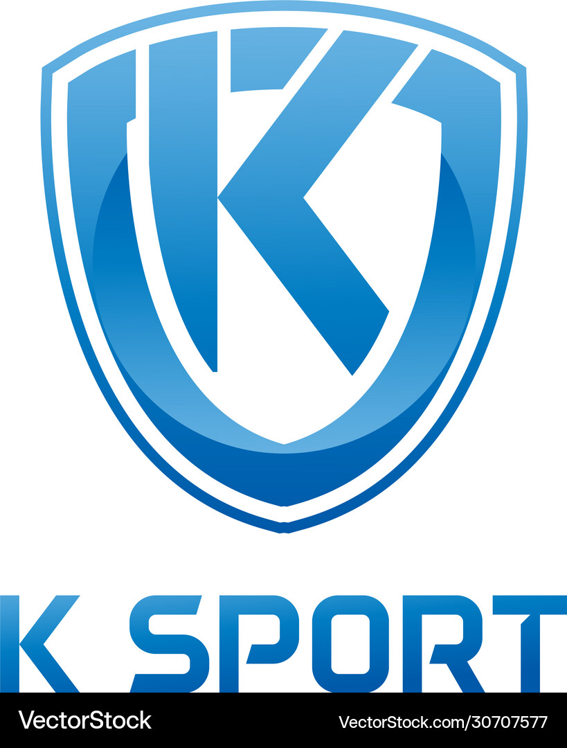 Letter k with shield sport logo modern design Vector Image