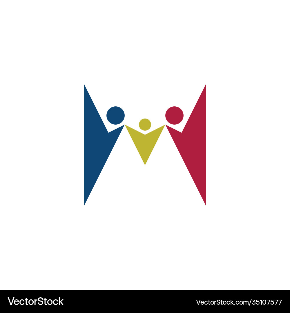 Letter m family logo icon sign element Royalty Free Vector