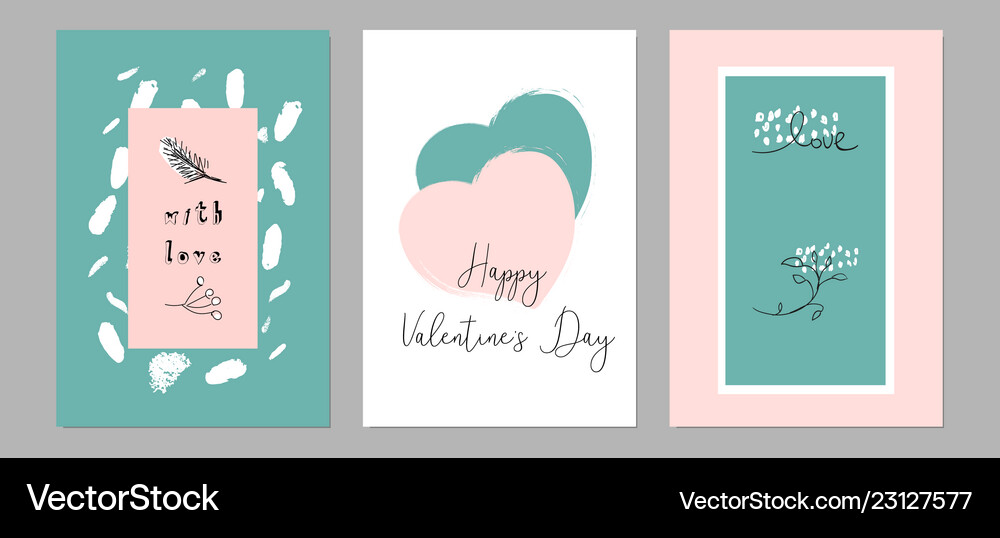 Lovely abstract hand drawn greeting cards Vector Image