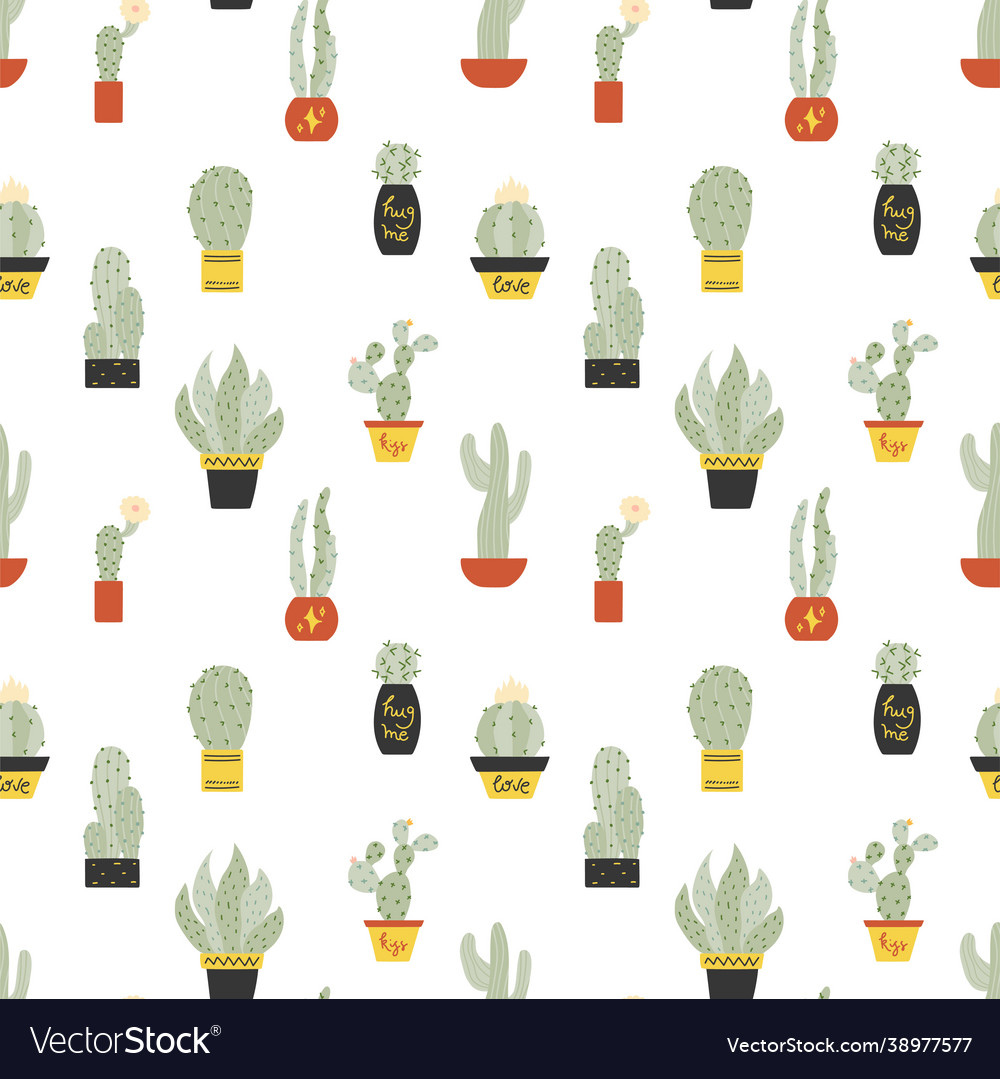 Patterns cacti Royalty Free Vector Image - VectorStock