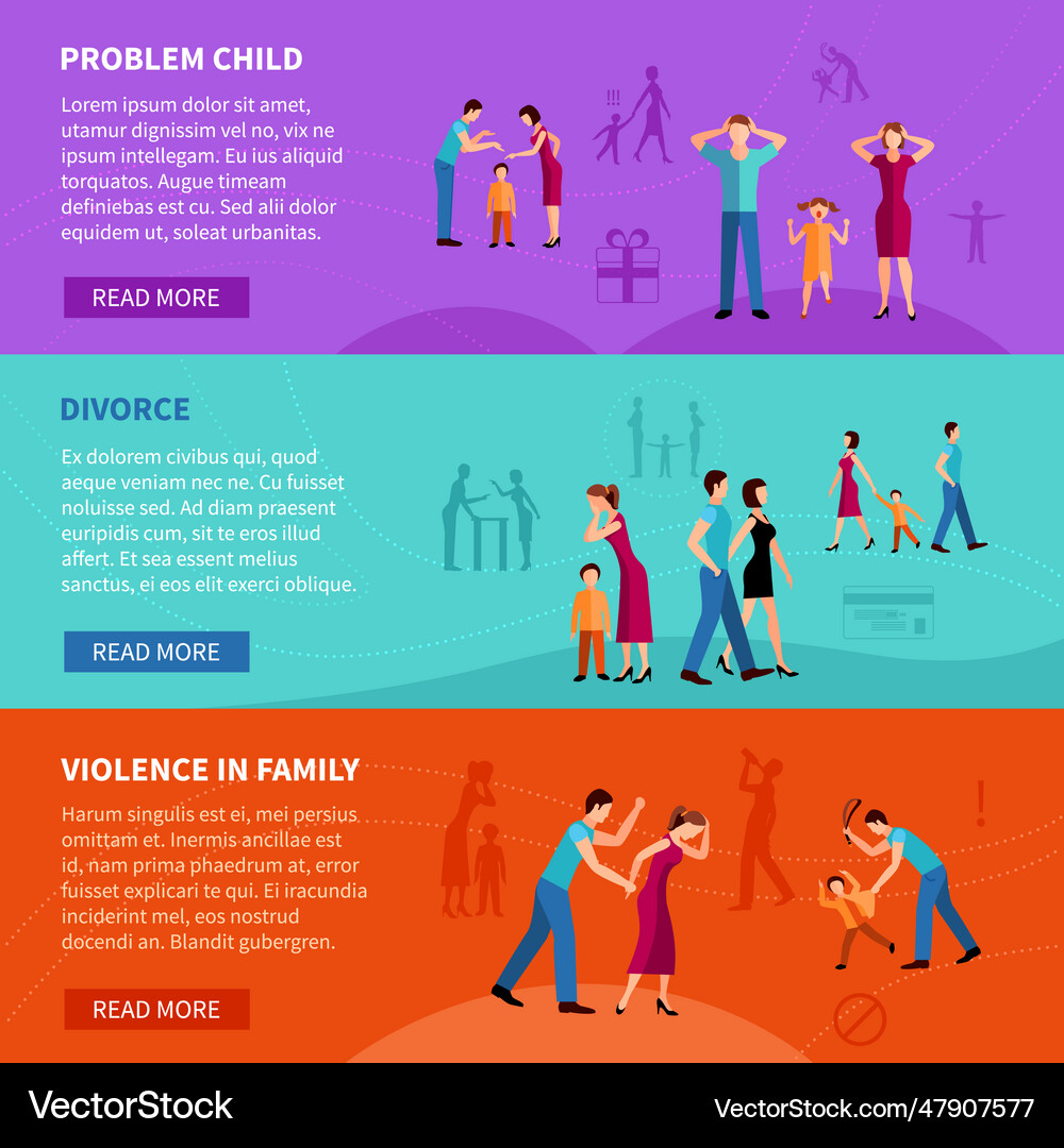 People with family problems banners people with Vector Image
