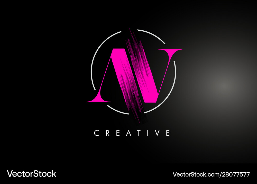 Pink av brush stroke letter logo design Royalty Free Vector