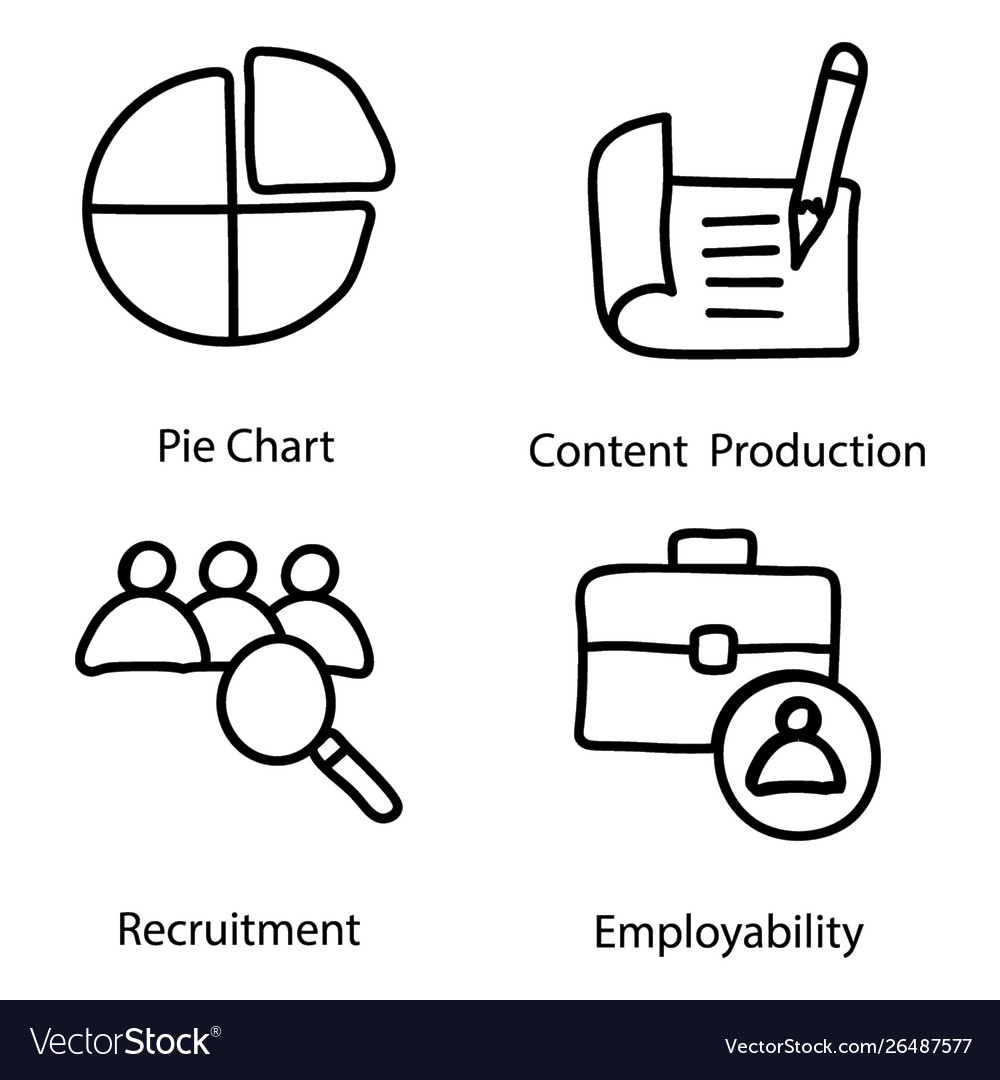 Project management icons pack Royalty Free Vector Image