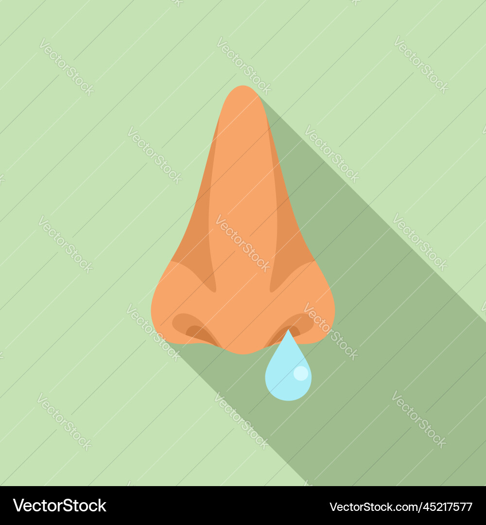 Sick nose icon flat season plant Royalty Free Vector Image